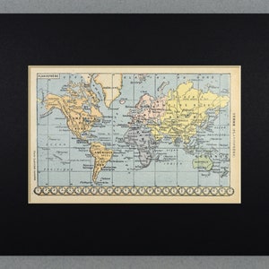 1928 Vintage Map of the World Print Original French Engraving World ...