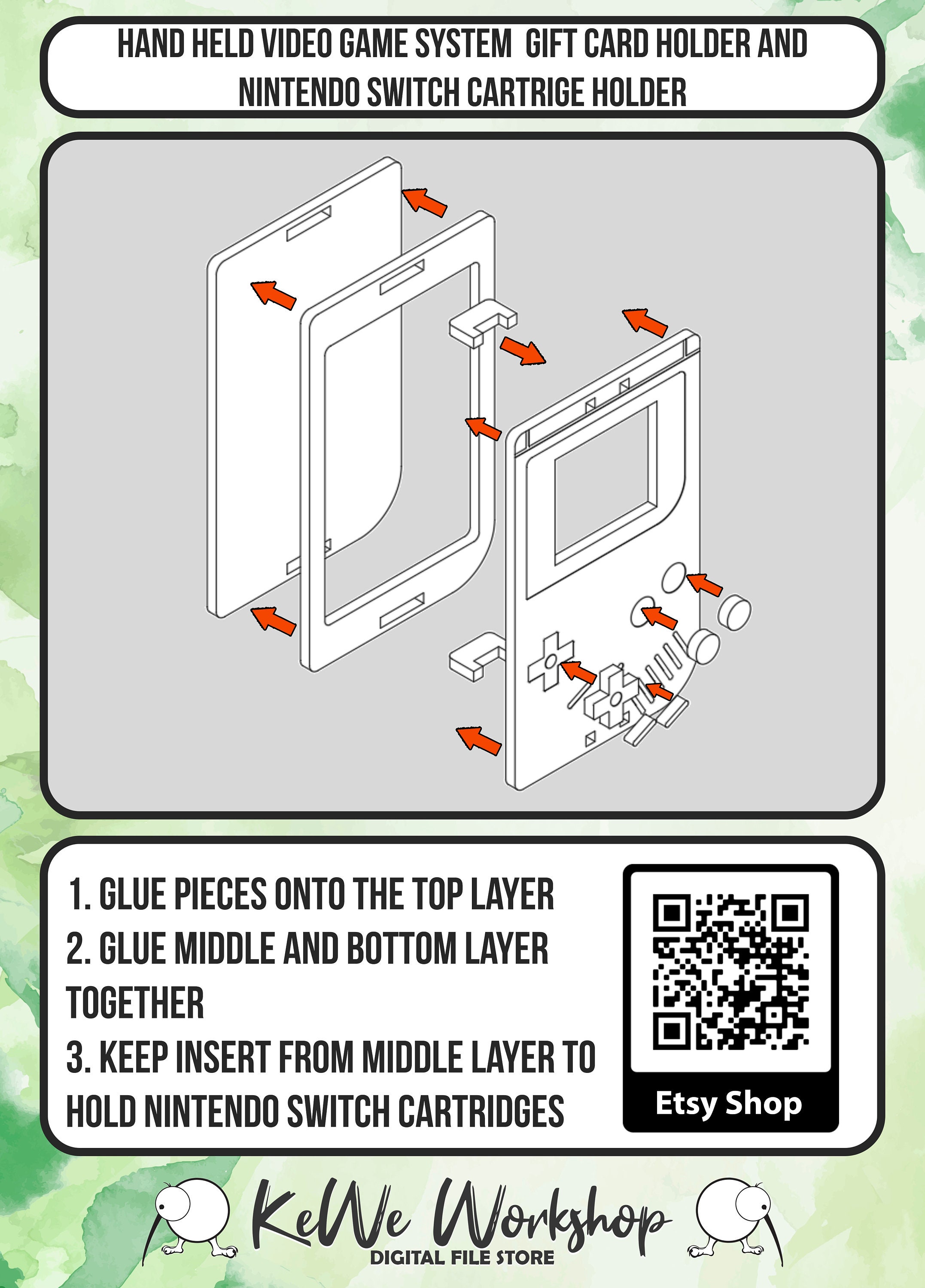 Digital Laser Cut Files SVG, DXF, PNG Pdf Classic Handheld Gift Card ...