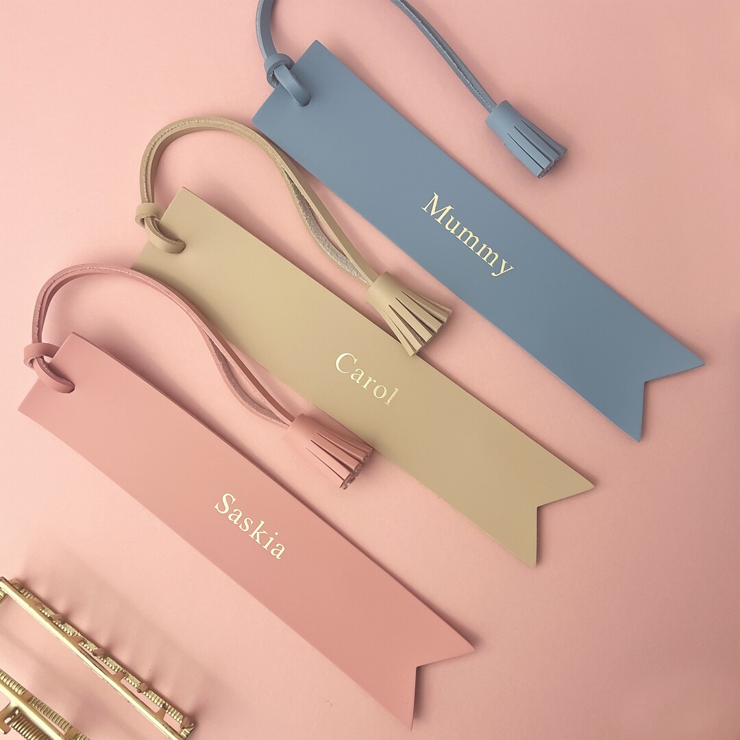 Leather Bookmark, Personalised Book Mark, Custom Name Bookmark, Book ...