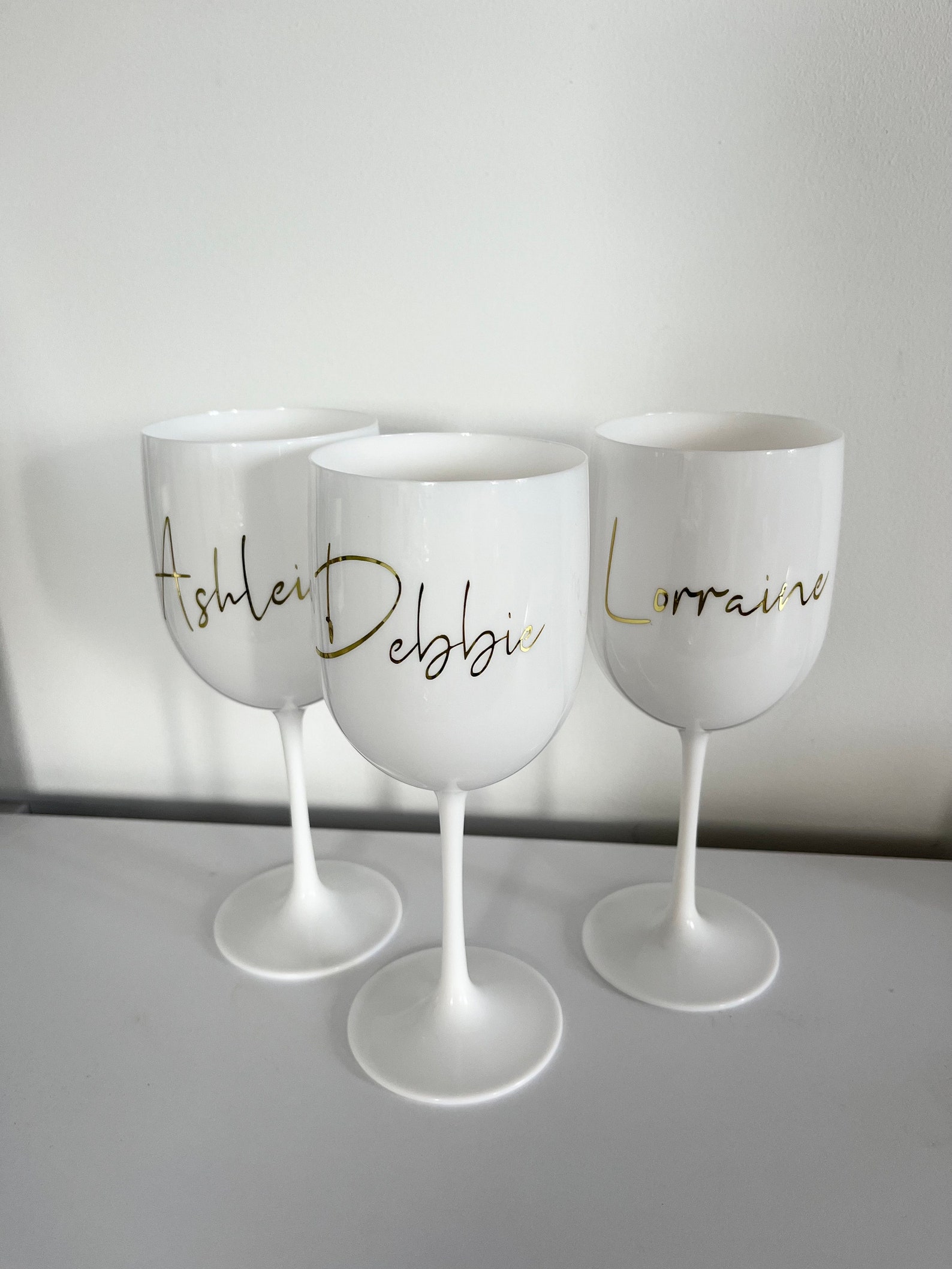Custom White Plastic Wine Glass Personalised Wine Glass - Etsy UK