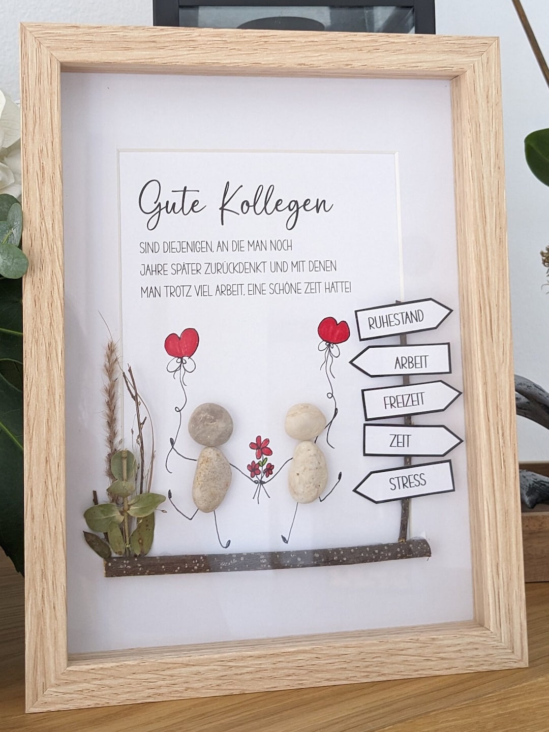 Personalisierbares Steinbild, Geschenk zur Rente, Geschenk von Kollegen ...