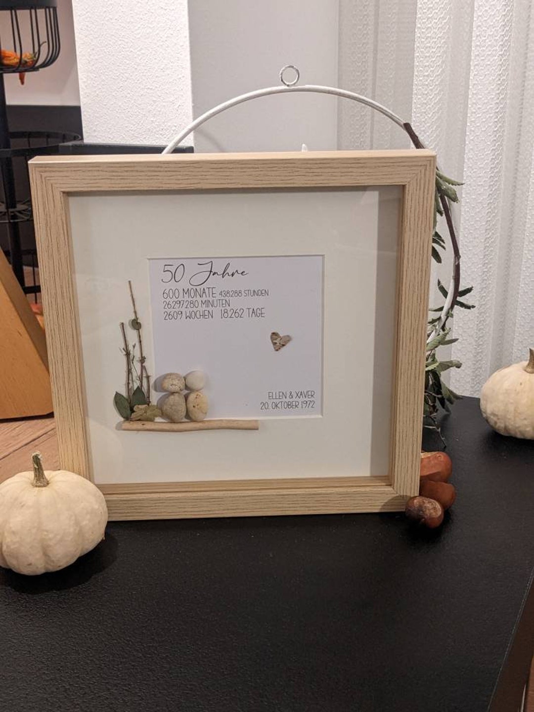 Stone Image, Personalized Stone Image, 26 X 26 Cm Wood Look & Glass ...