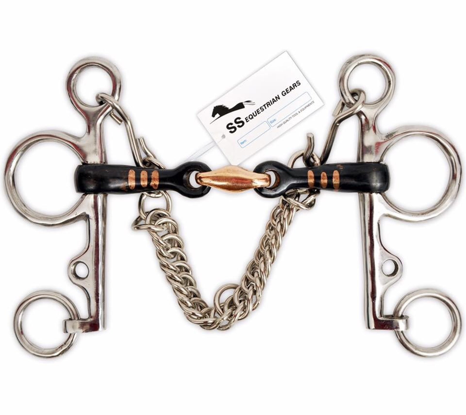 Pelham Bit Sweet Iron Mouthpiece With Copper Insert & Lozenge Joint ...