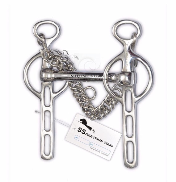 Liverpool Driving Bit 3 Slots With Curb Chain Equestrian Horse - Etsy