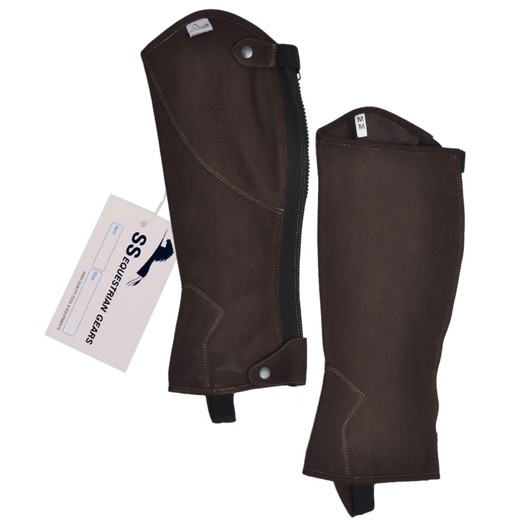 Amara Half Chaps Horse Riding Equestrian Chaps Brown Medium Size - Etsy