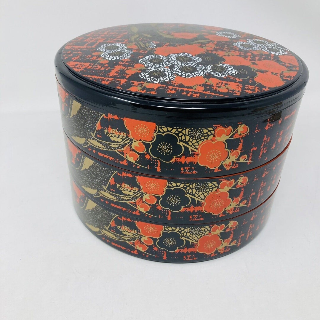Japanese Jubako Bento Lunch Food Box Wooden Yamanaka Shikki Lacquer 3 ...