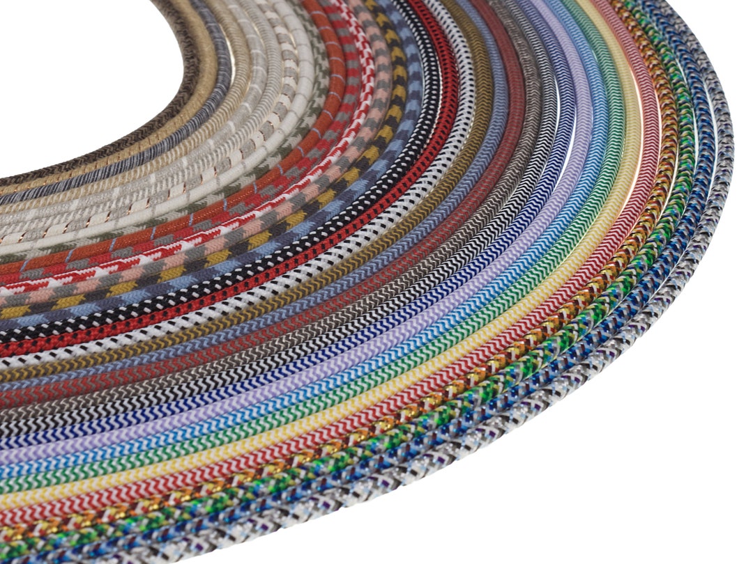Braided Flex Cable 3 Core Multi Colours Round - Etsy UK