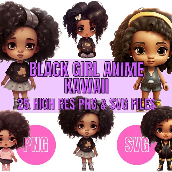 Black Girl Anime Png - Etsy