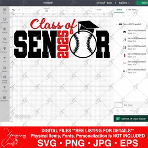 Senior 2025 Svg, Class of 2025, 2025 Graduate, Baseball Svg, Graduation ...