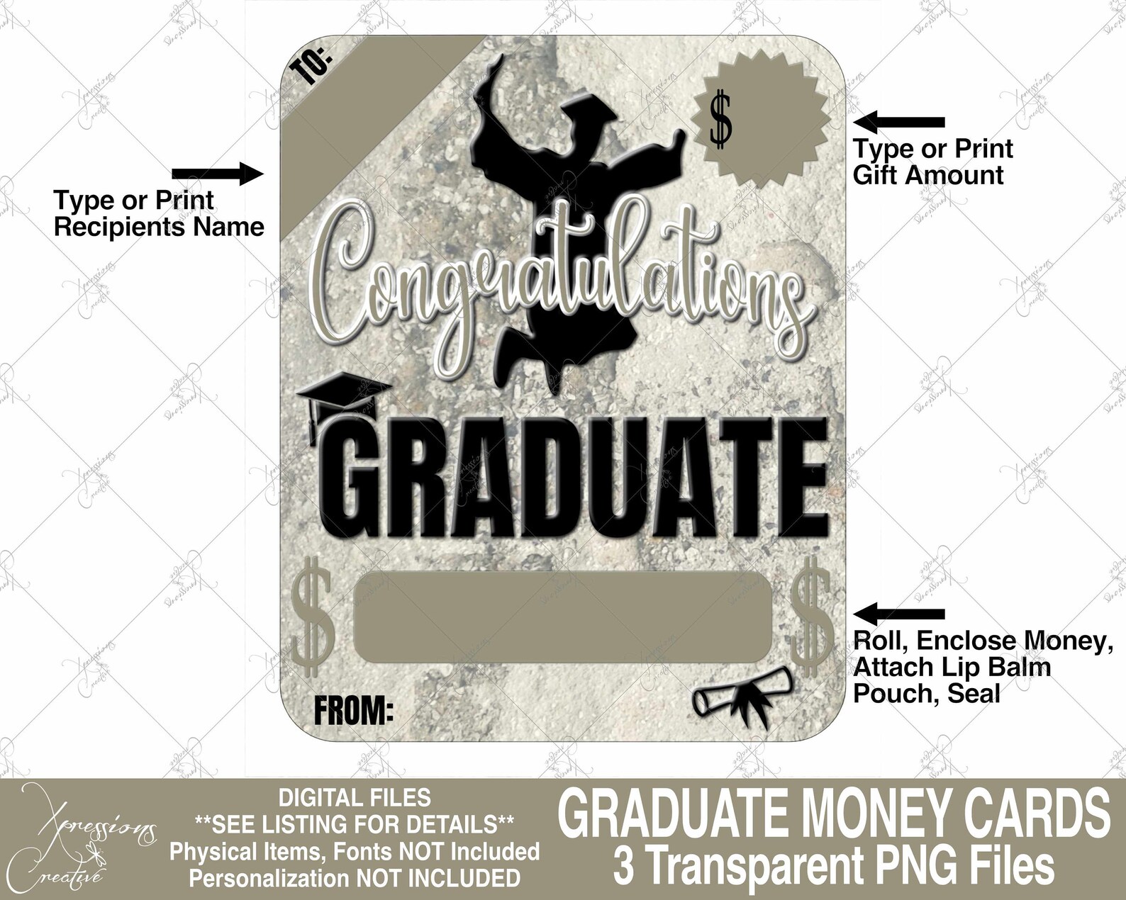 Graduation Money Card, Graduate Money Card, Graduation PNG, Printable ...