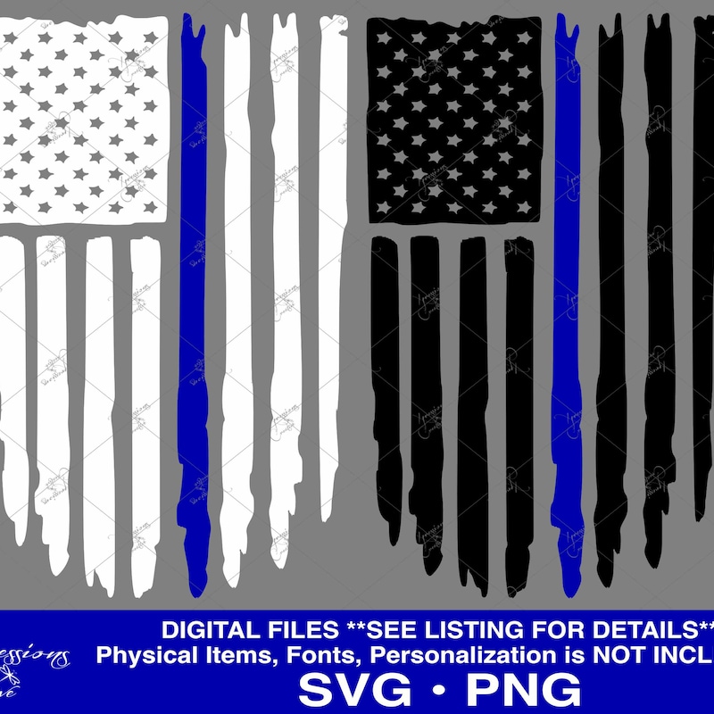 Thin Blue Line Flag Svg - Etsy