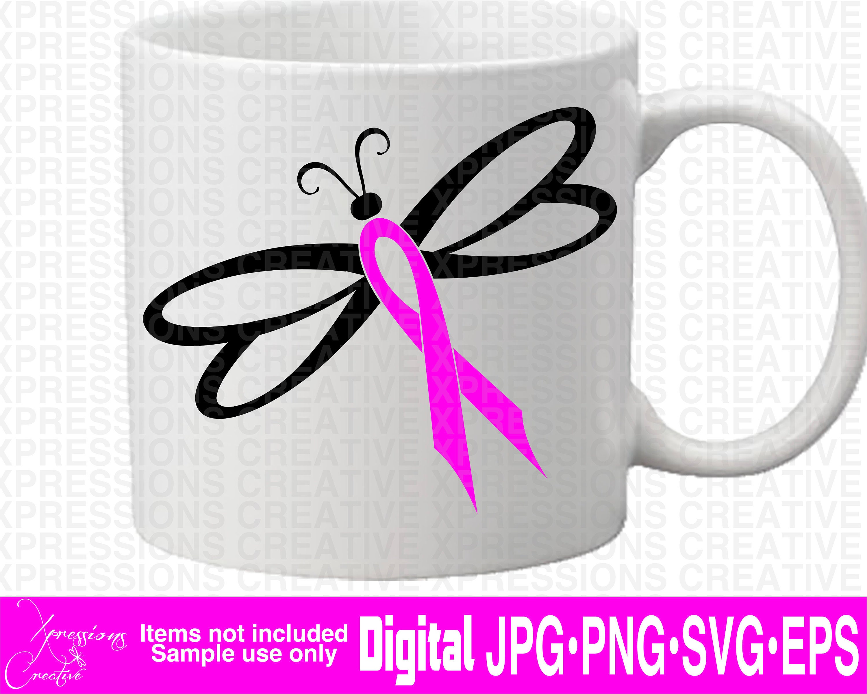 Cancer Ribbon Svg Cancer Awareness Svg Cancer Dragonfly - Etsy