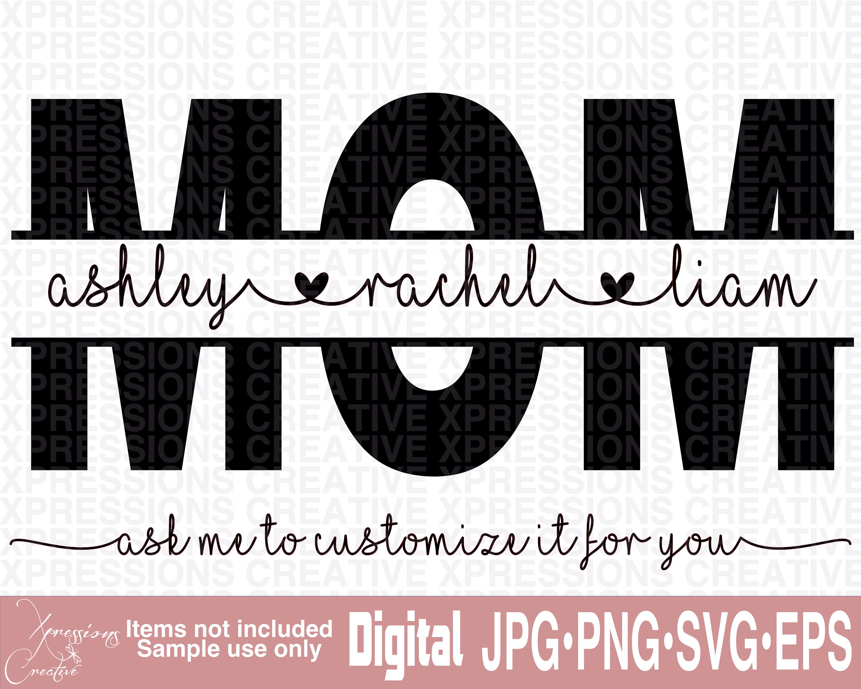 Mom Svg Mom Split Monogram Svg Mom Monogram Svg Mom With Etsy
