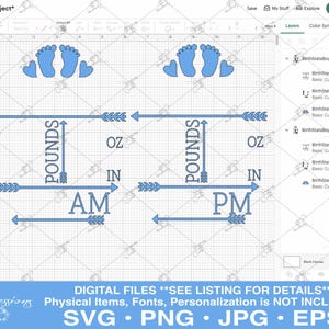 Birth Stats Boy Svg, Birth Stats Svg, Elephant Ear Birth Stats, Gift ...