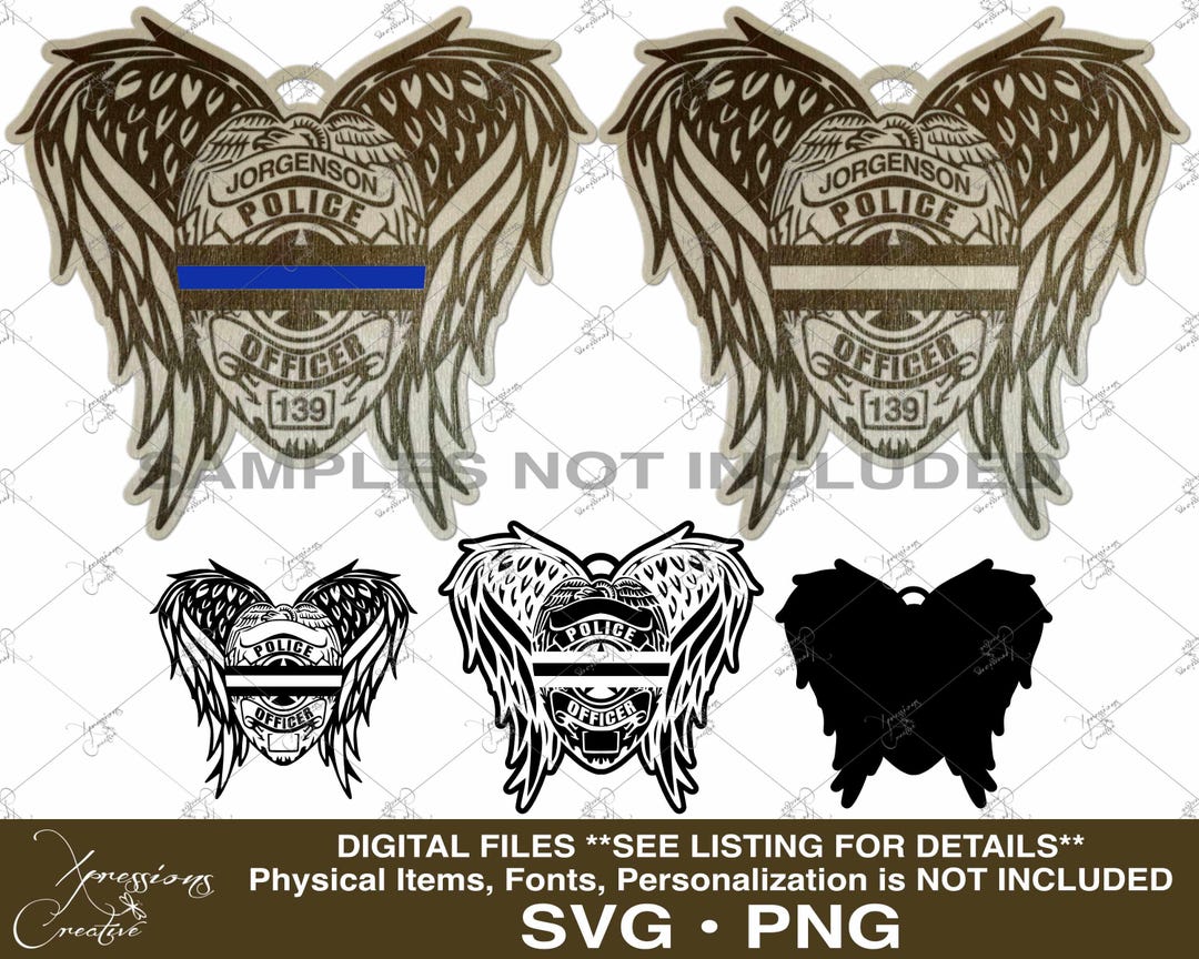 Police Memorial Ornament Svg, Police Badge Ornament, Fallen Police ...