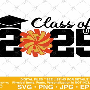 Senior 2025 Svg, Class of 2025, 2025 Graduate, Cheer Svg, Graduation ...