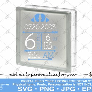 Birth Stats Boy Svg, Birth Stats Svg, Elephant Ear Birth Stats, Gift ...