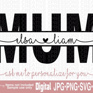 Mum Svg Mum With Names Svg Mum With Kids Names Svg Mum | Etsy