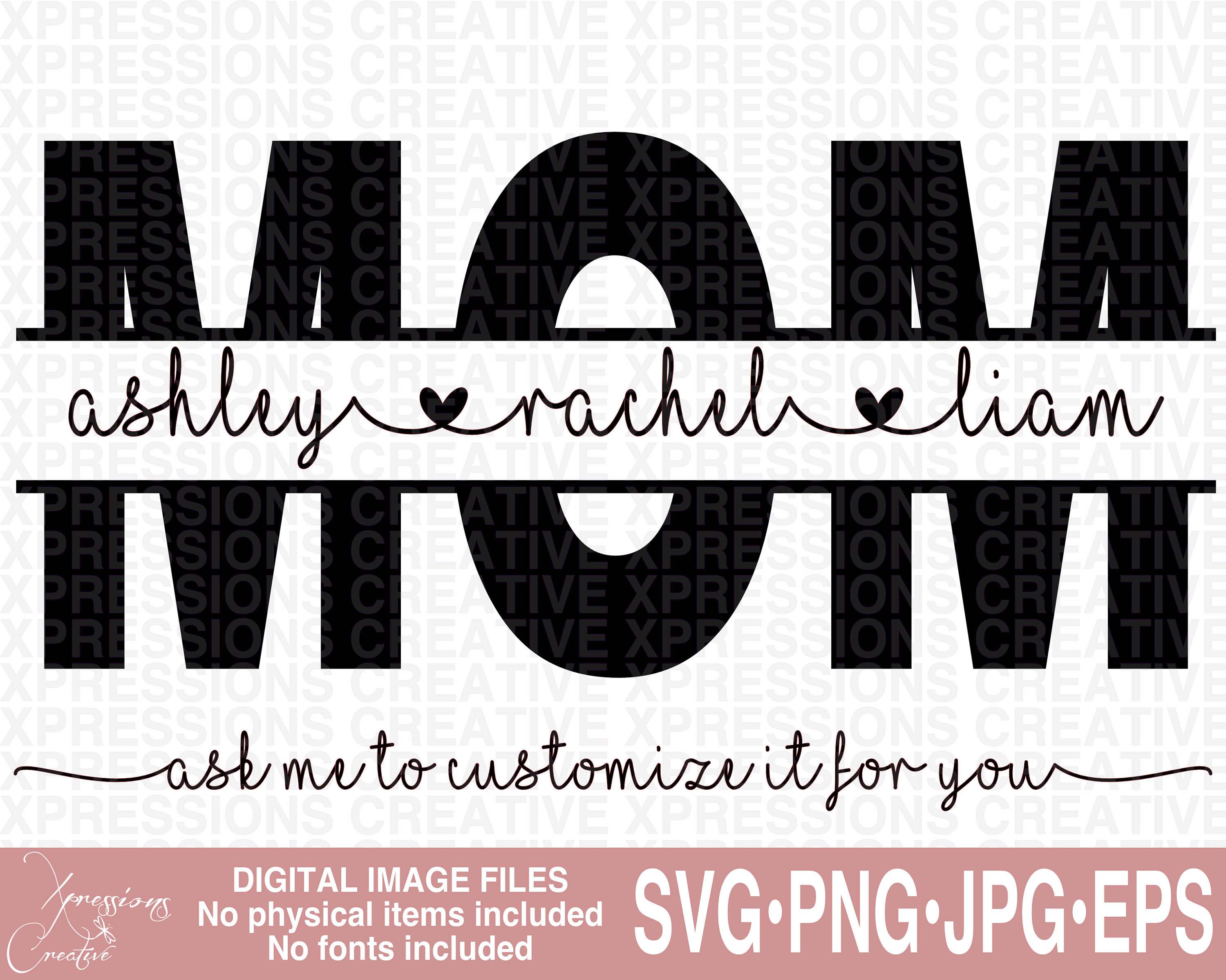 Mom Svg Mom Split Monogram Svg Mom Monogram Svg Mom With Etsy Uk