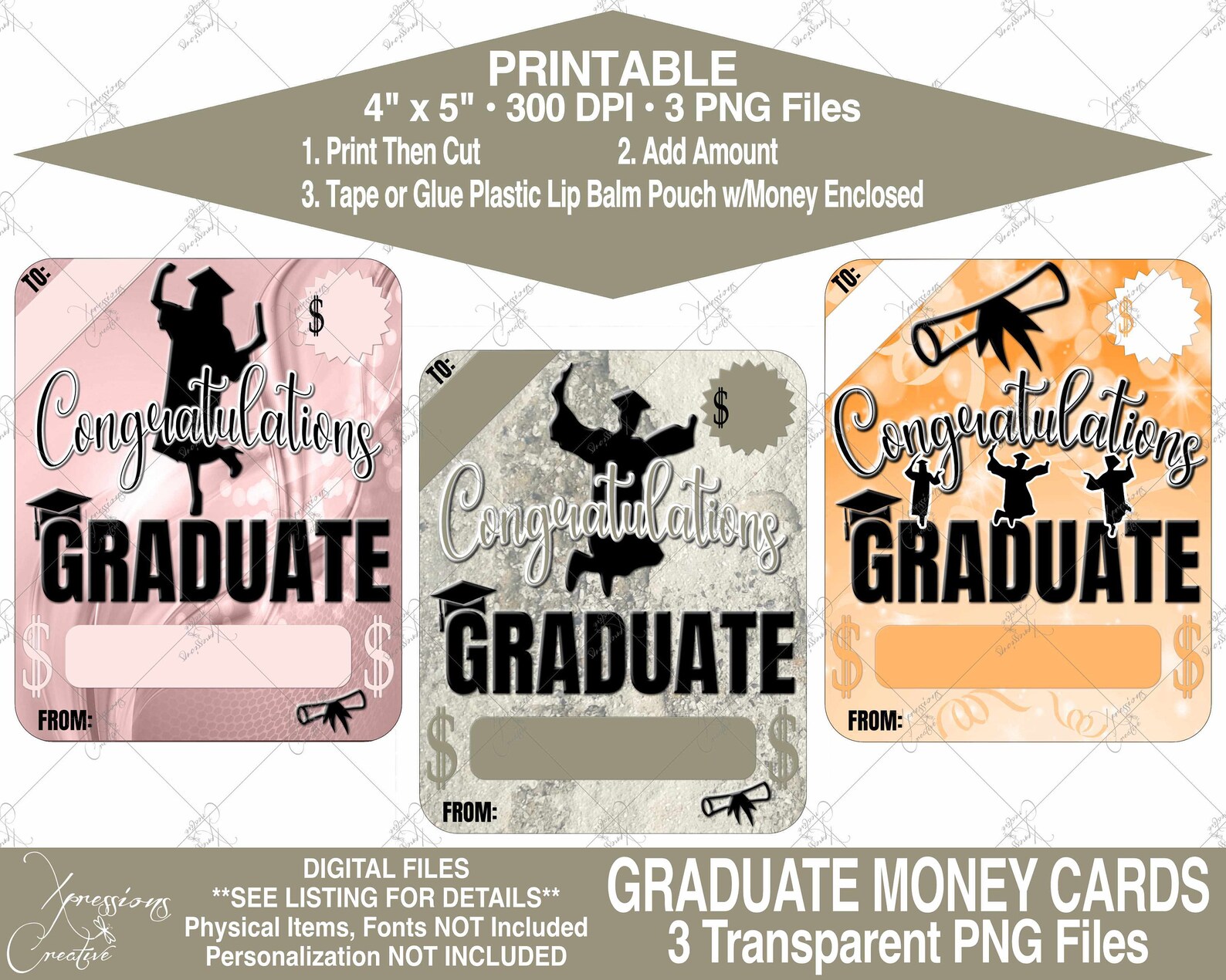 Graduation Money Card, Graduate Money Card, Graduation PNG, Printable ...