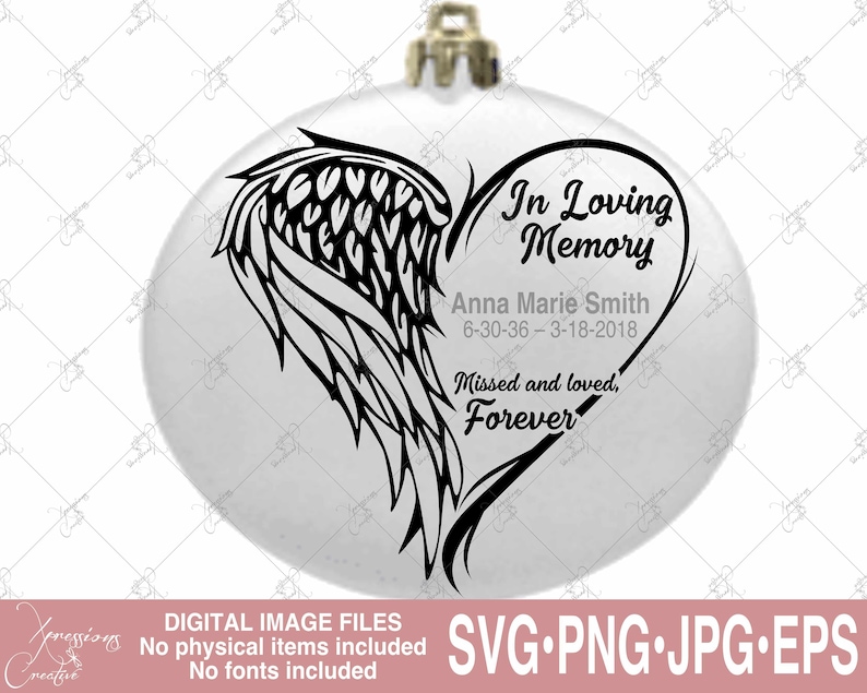 Wings Svg in Loving Memory Svg Personalized Memory Decal - Etsy Australia