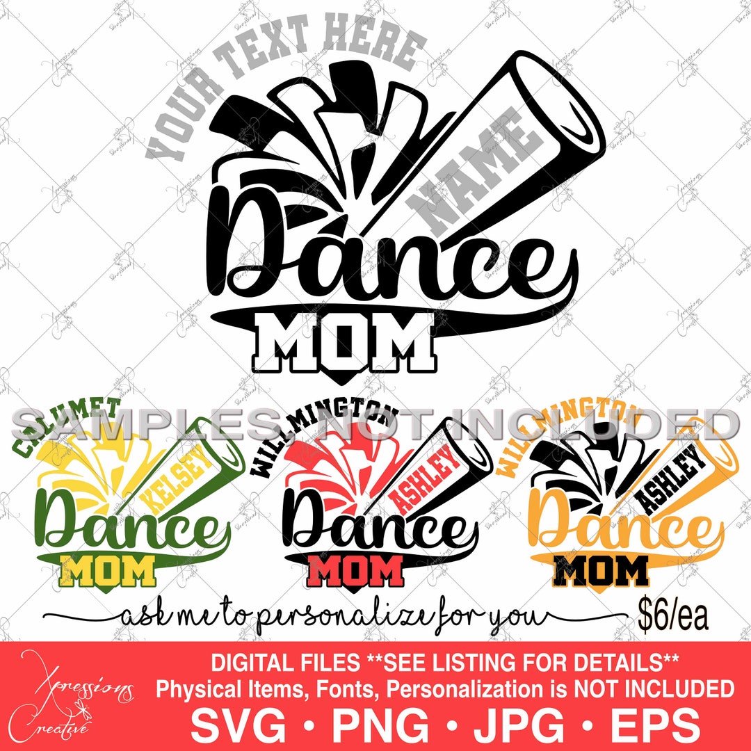 Dance Mom Svg, Dance SVG, Pompom Svg, Megaphone Svg, Cheer Svg, Dance ...