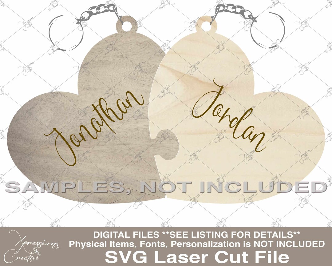 Two Part Laser Cut Keychain, Two Hearts Are One Puzzle Keychain, Best ...