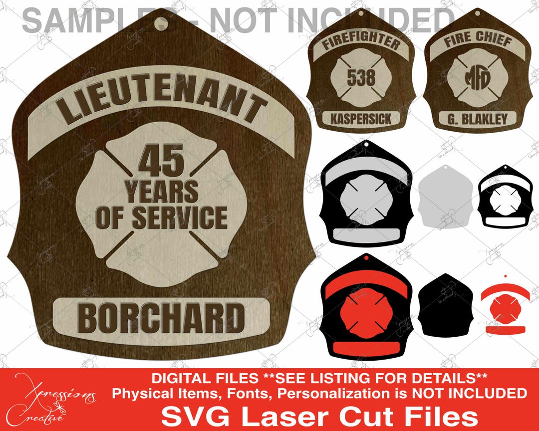 Firefighter Shield Keychain SVG, Fire Helmet Shield Ornament Svg ...