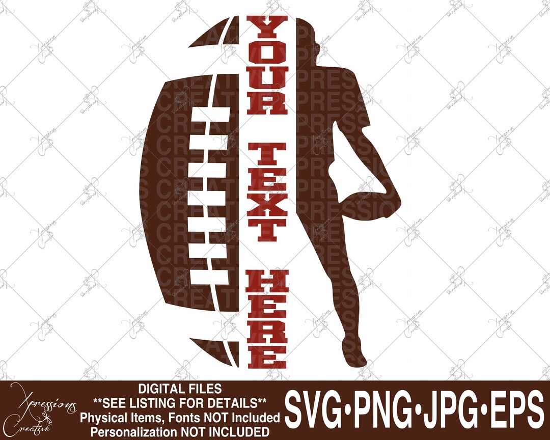 Football Svg, Football Split Svg, Sports Svg, Football Svg for T-shirts ...