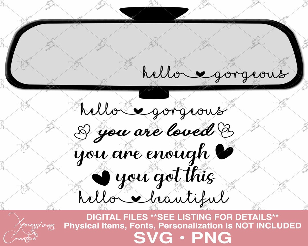 Rear View Mirror Decal Bundle, Mirror Decal Svg, Car Window Decal Svg ...