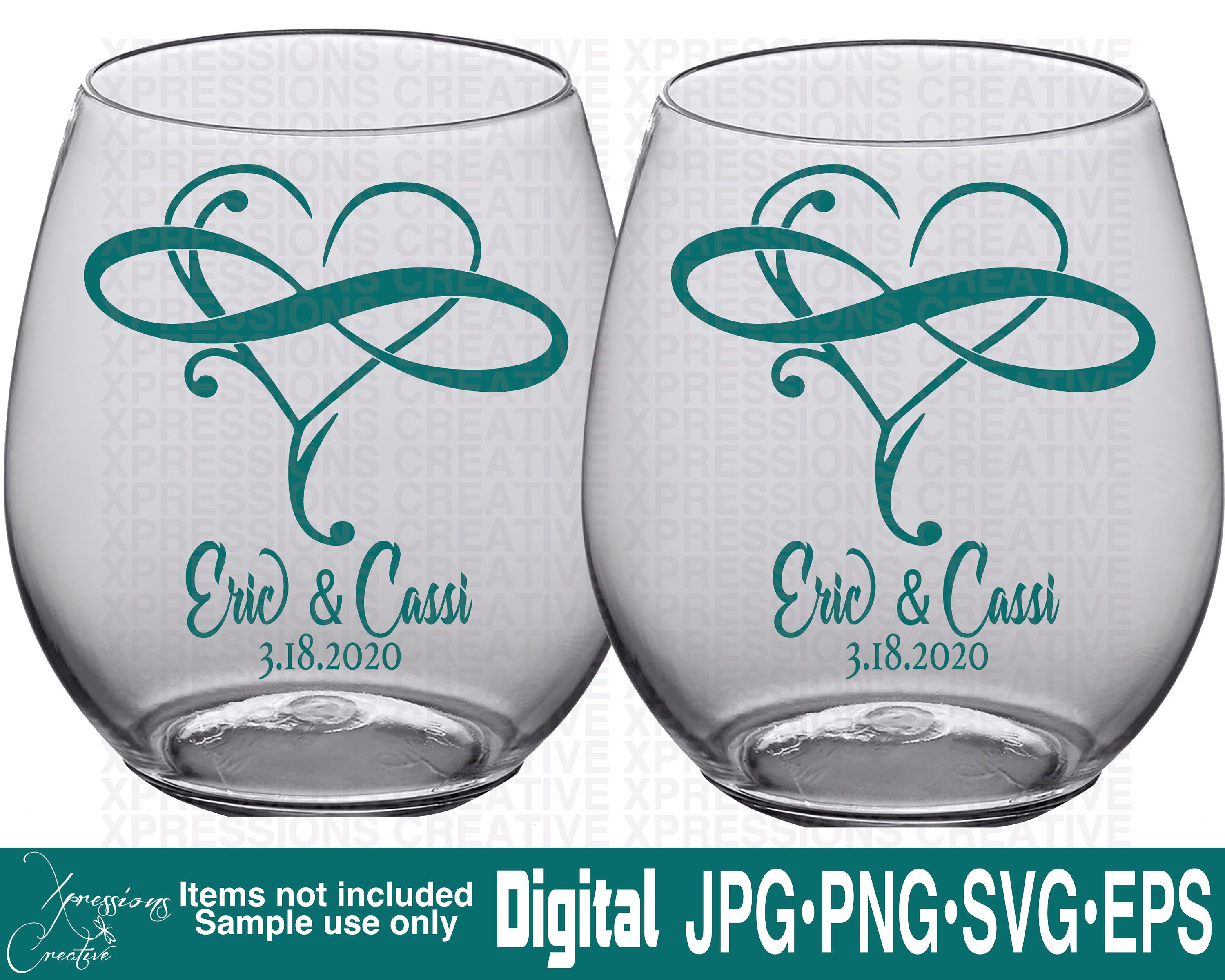 Wedding Svg Wedding Glasses Svg Infinity Heart Svg Infinity Etsy | My ...