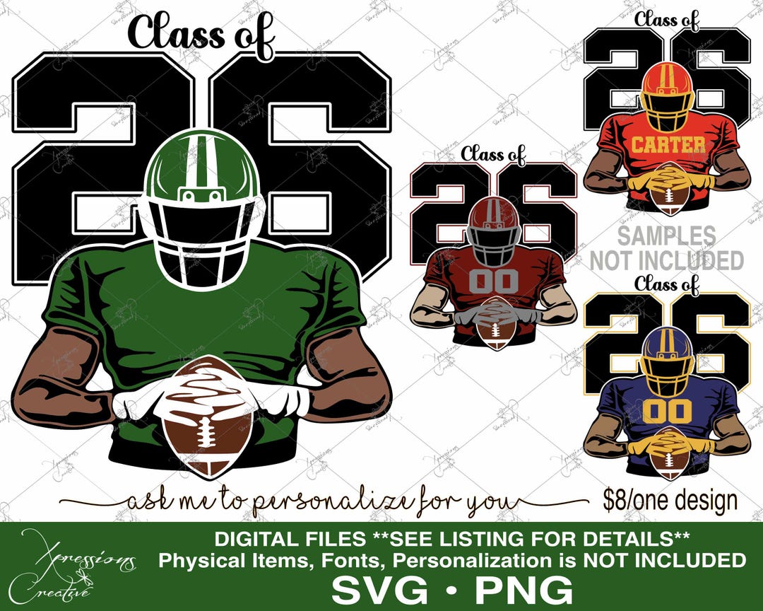 Football Svg, Class of 2026 Svg, Class of 26 Svg, Varsity, Black ...