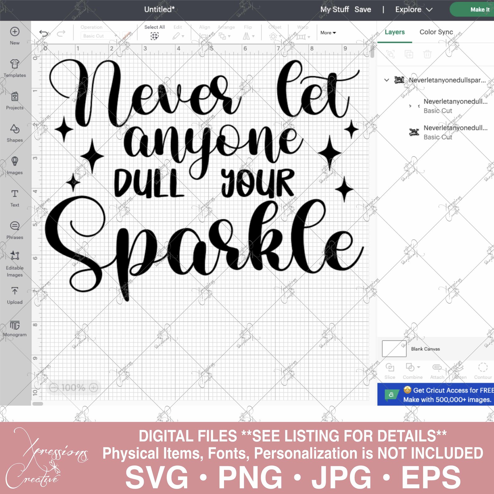 Never Let Anyone Dull Your Sparkle Svg, Sparkle Tshirt Svg, Sparkle Mug ...