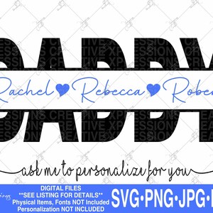 Daddy Monogram Blank, Daddy With Names, Fathers Day Svg, Daddy With ...