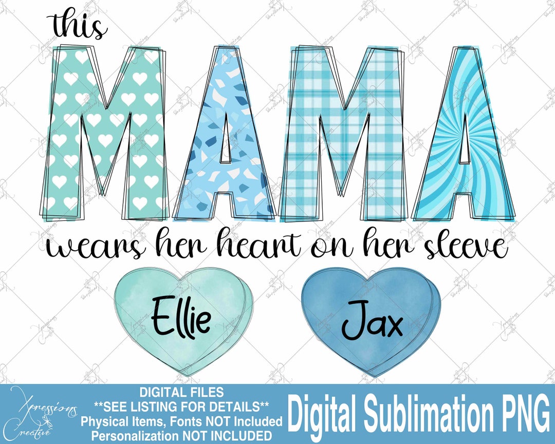 Customizable Mama PNG, Mama With Kids Names, Mama Monogram ...