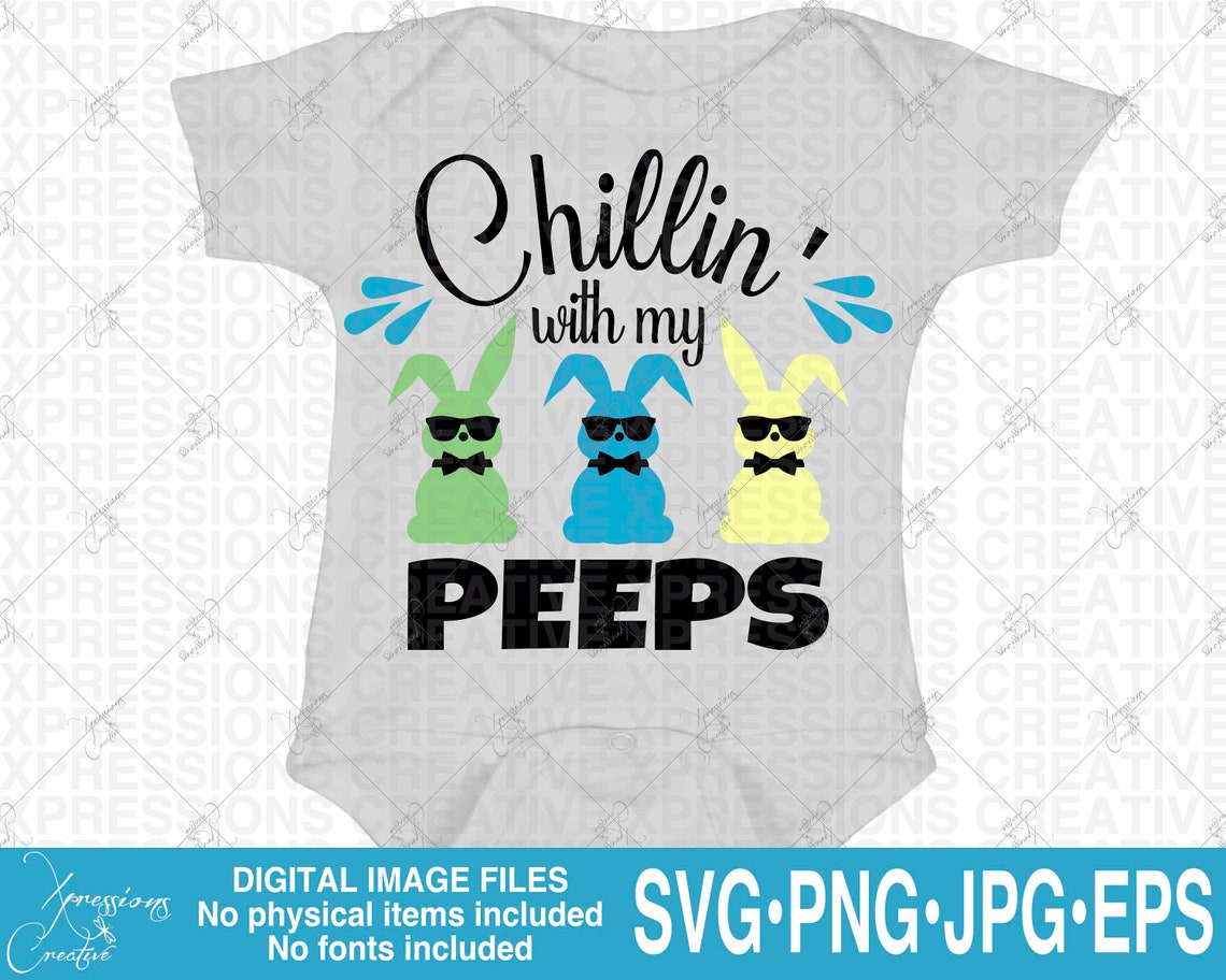 Easter SVG Chillin With My Peeps Svg Chillin With My Peeps - Etsy