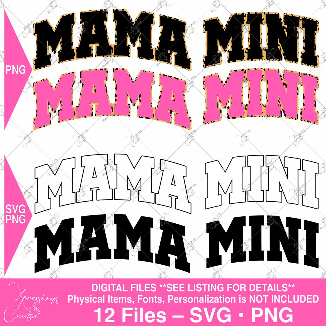 Varsity Mama Mini SVG Bundle, Mama Mini Png, Leopard Mama Mini, Mothers ...