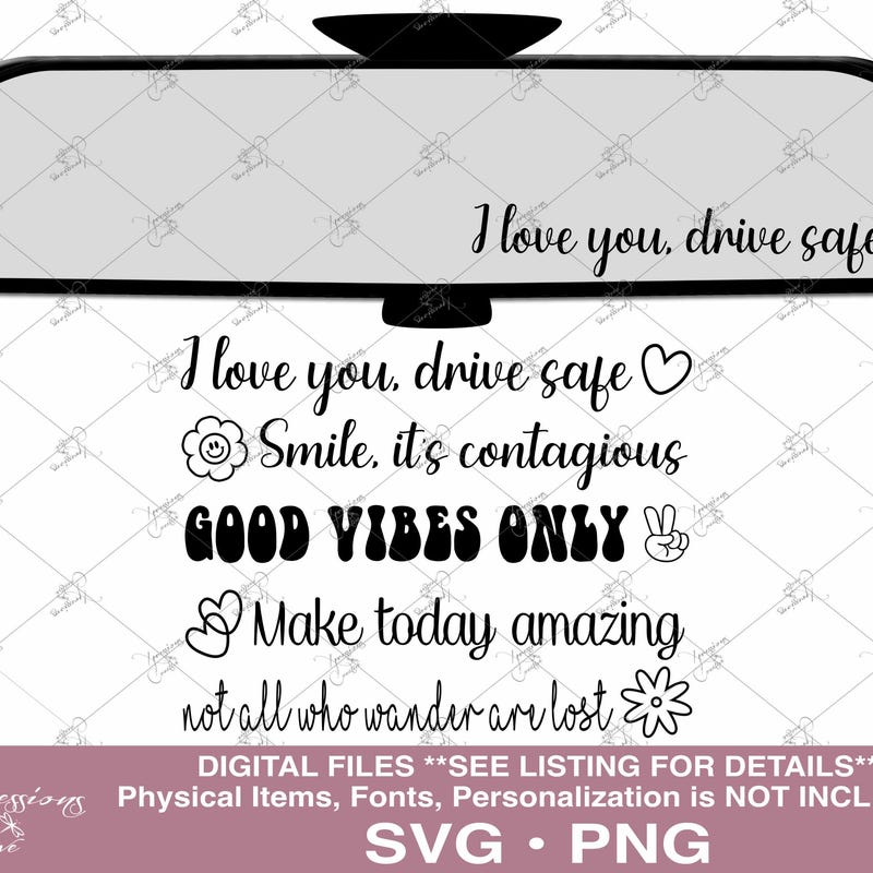 Car Mirror Sayings Svg - Etsy