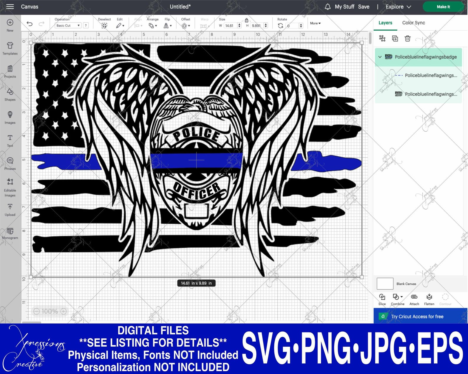 Fallen Officer Svg, Black Band Badge, Police Officer Wings Svg, Thin ...