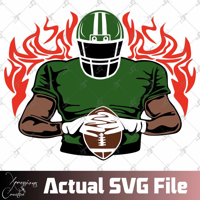 Football Svg, Football Player Svg, Personalized Player, Black Football ...