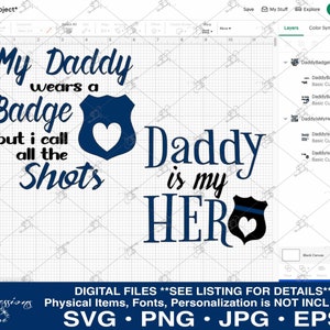 Police SVG, Baby Girl Svg, Thin Blue Line SVG, Daddy Hero SVG, Baby Boy ...