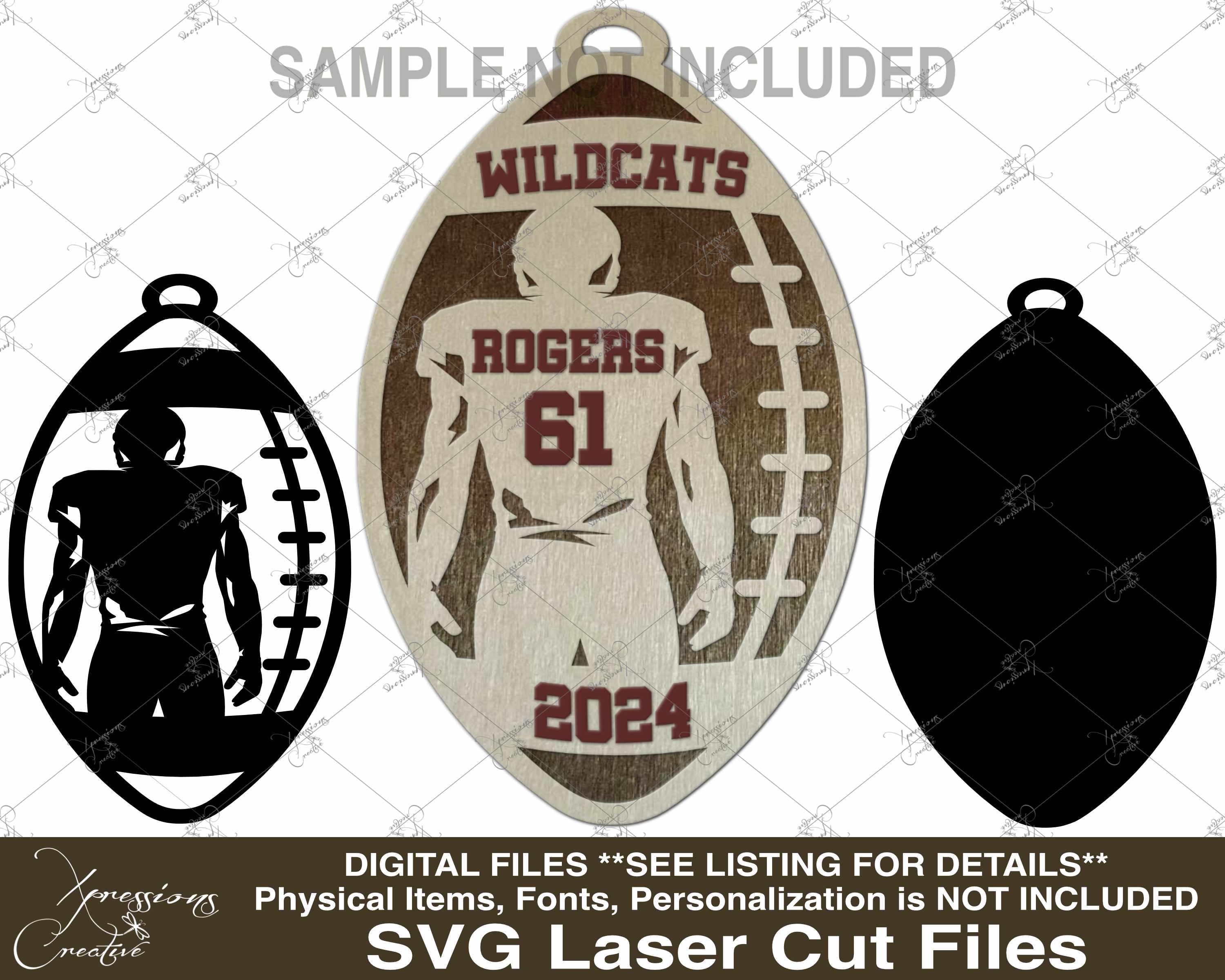 Football Svg, Football Player Svg, Laser Football Ornament ...