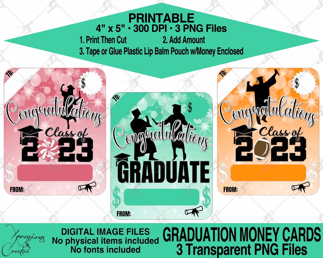 Graduation Money Card Graduate Money Card Graduation PNG - Etsy