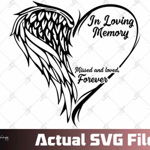 Wings Svg, in Loving Memory Svg, Personalized Memory Decal, Custom ...