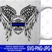 Fallen Officer Svg, Black Band Badge, Police Officer Wings Svg, Thin ...