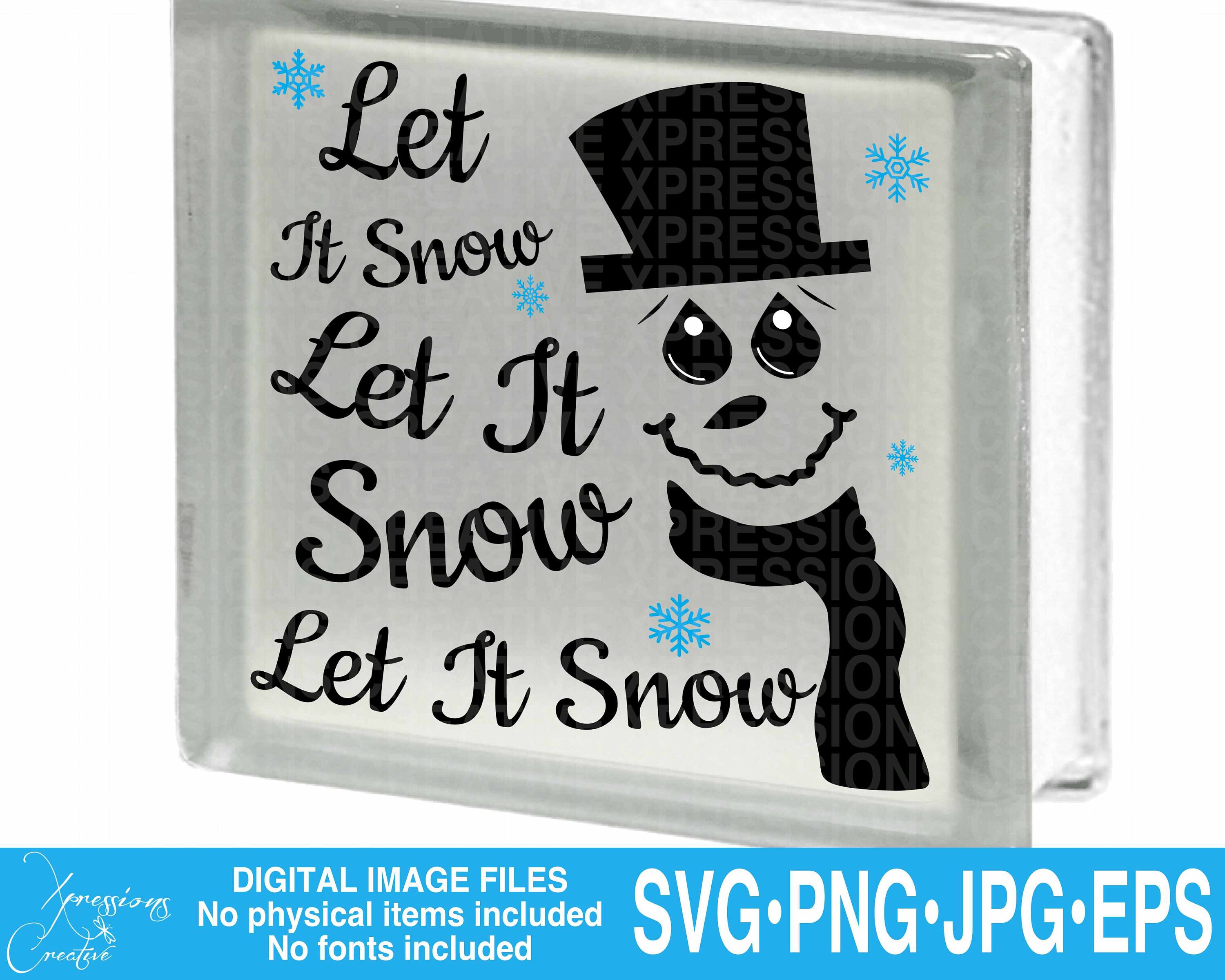 Let It Snow Svg Christmas Svg Snowman Svg Let It Snow Glass - Etsy