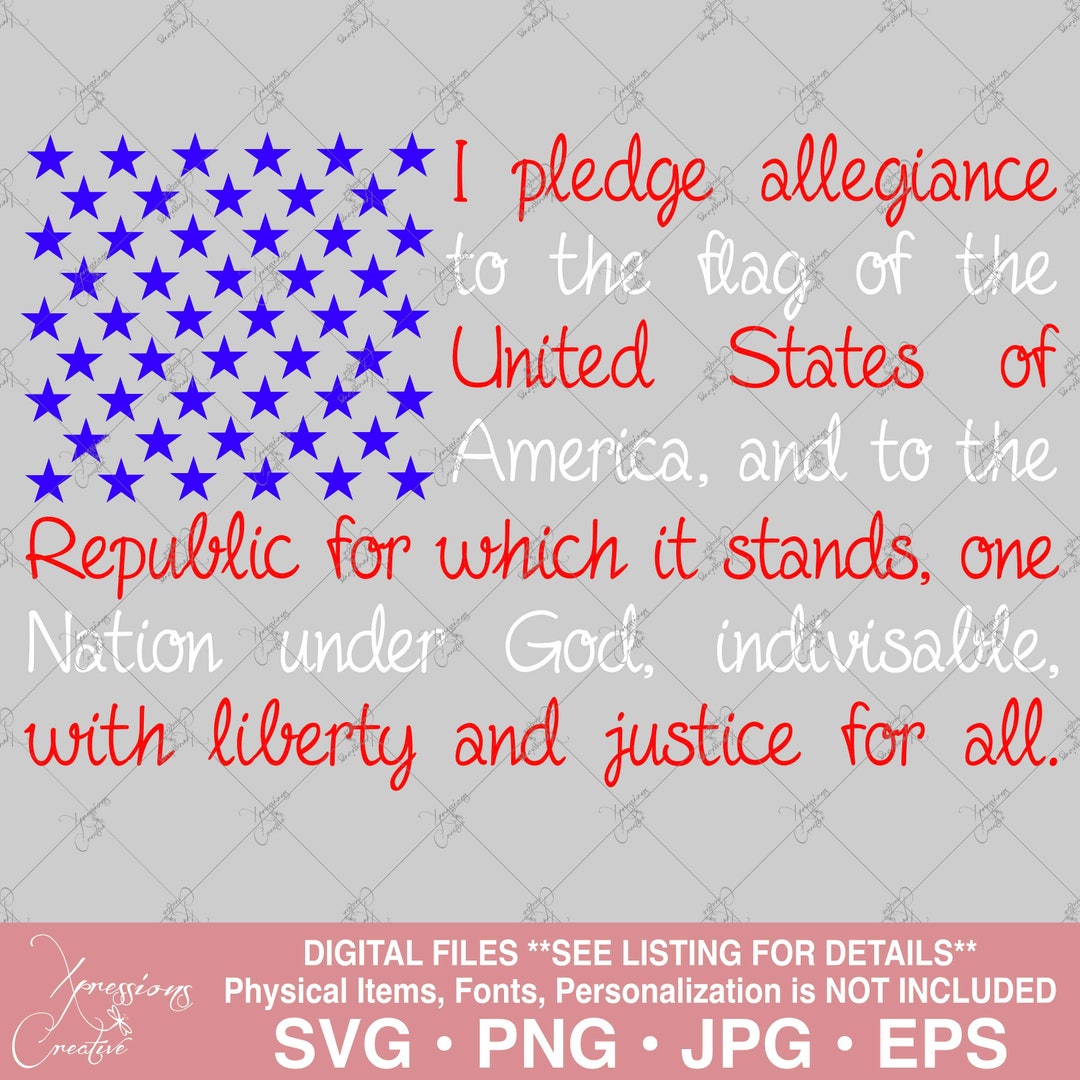 Pledge of Allegiance Svg, Flag Svg, the Pledge of Allegiance Flag ...