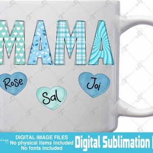 Customizable Mama PNG, Mama With Kids Names, Mama Monogram ...