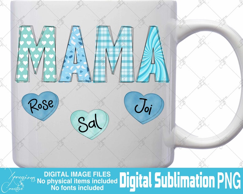 Customizable Mama PNG Mama With Kids Names Mama Monogram - Etsy
