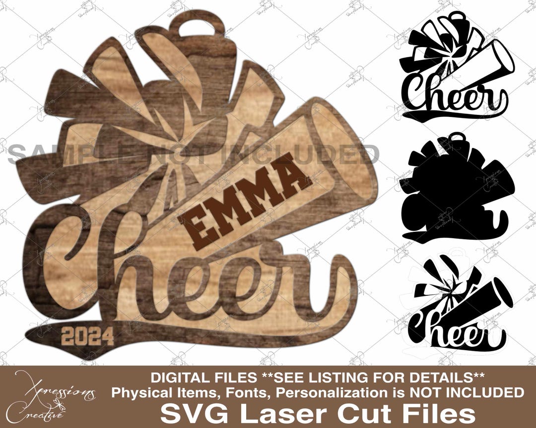 Cheer Svg, Cheer Ornament Svg, Personalized Cheer Svg, Custom Cheer ...